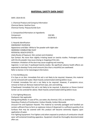 MSDS XANTHAN | PDF