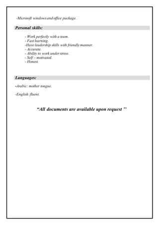 shadi salama cv PHARMACIST | DOCX | Pharmaceutical Industry | Industries