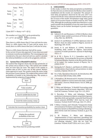 A Markov Chain Approach on Daily Rainfall Occurrence | PDF