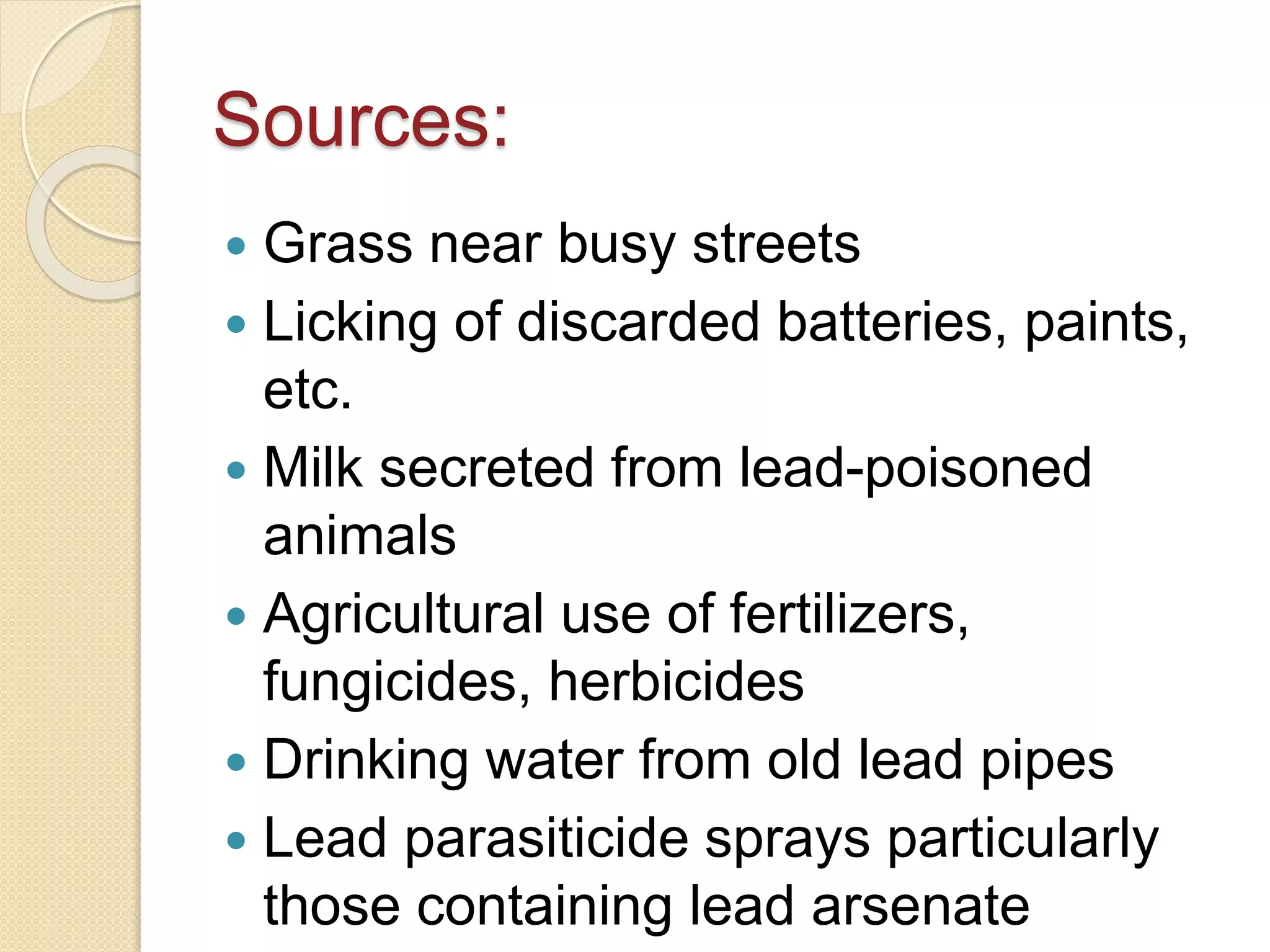 Arsenic and Lead Poisoning in Animals | PPTX