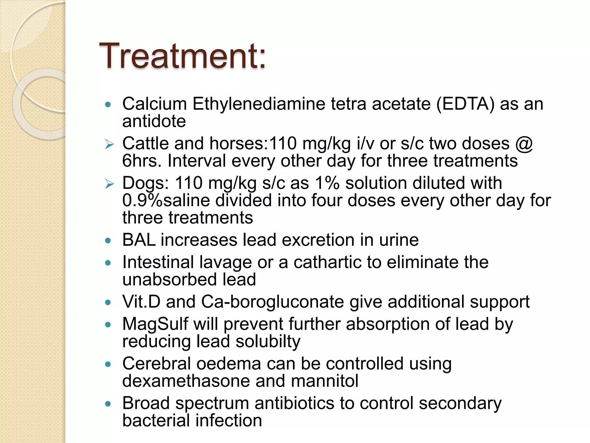 Arsenic and Lead Poisoning in Animals | PPTX