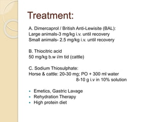 Arsenic and Lead Poisoning in Animals | PPTX