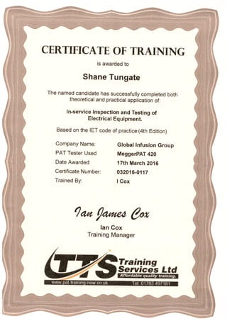 Shane Test Certificates | PDF