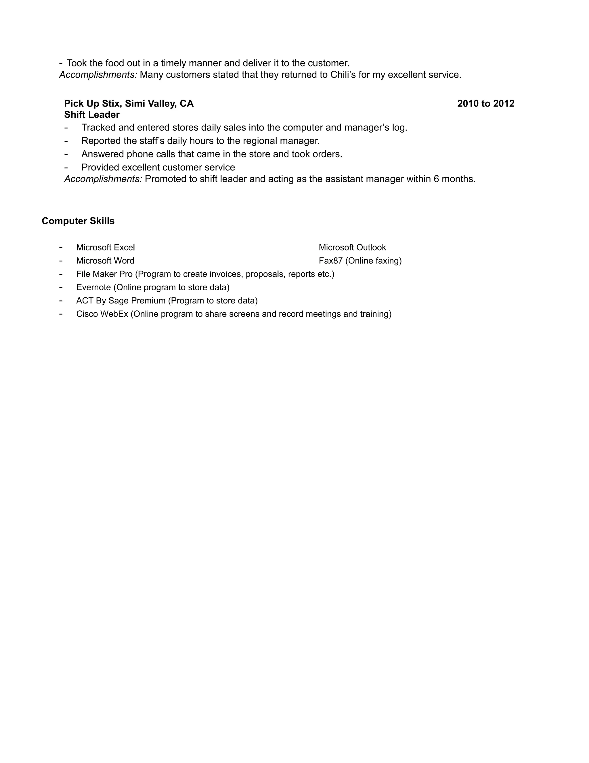 Sarah's Resume Revised | RTF