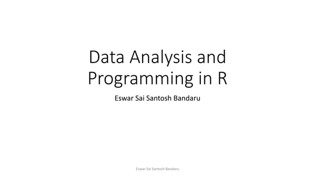 Data Analysis and Programming in R | PPT