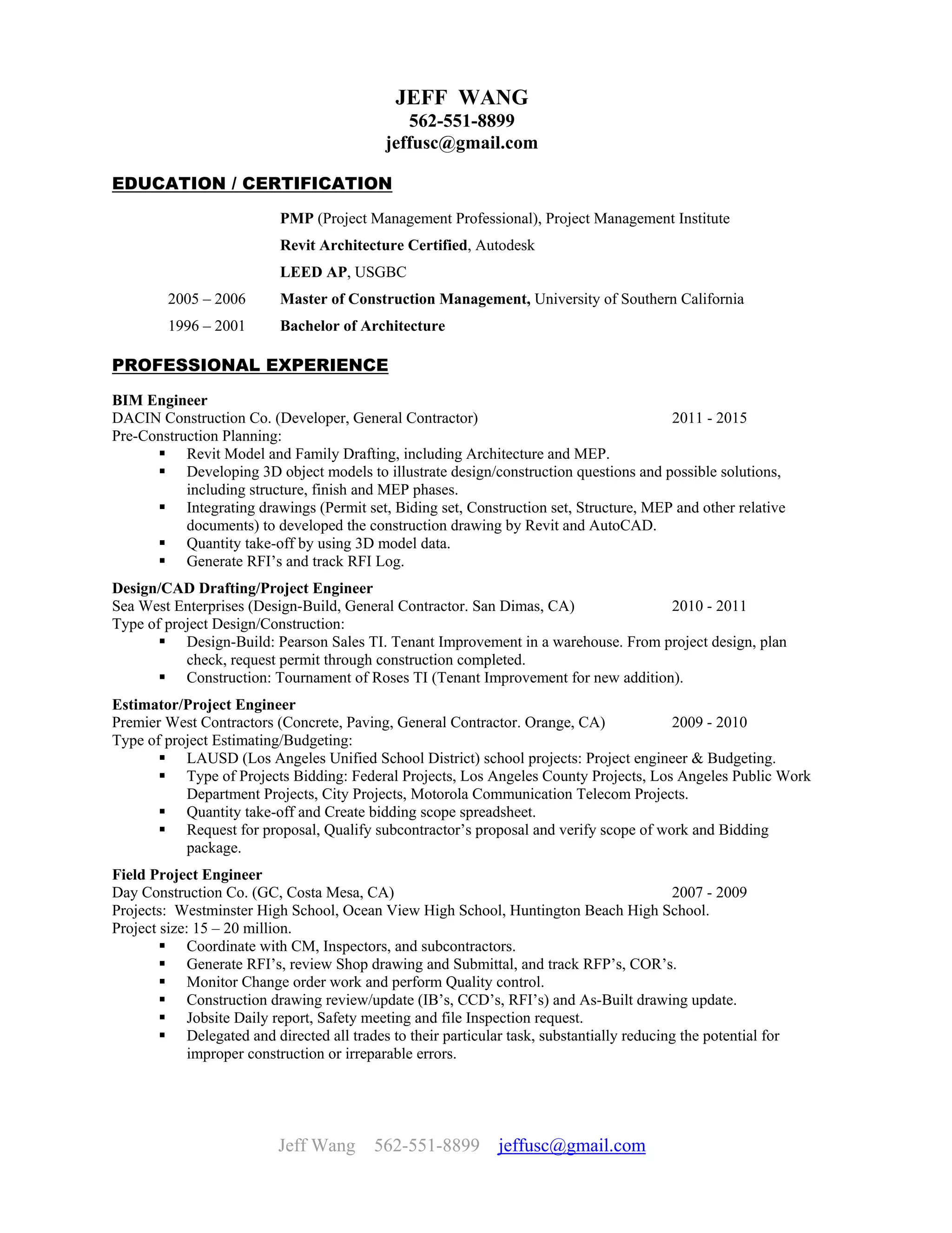 Resume (Jeff) | PDF