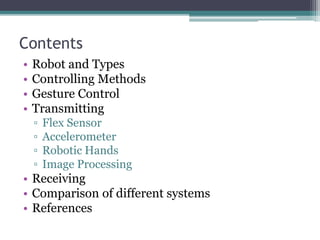 GESTURE CONTROL ROBOTS | PPTX | Radio Control | Hobbies & Interests