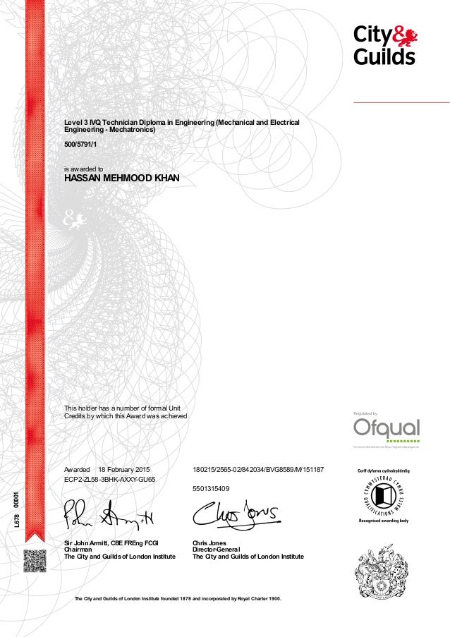 Certificate City Guilds L3 Certificate City Guilds L3