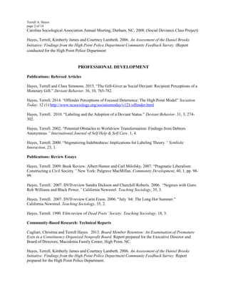 Terrell Hayes.CV.January2016 | PDF