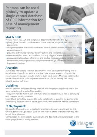 Ideagen Pentana BrochureJuly2014 | PDF