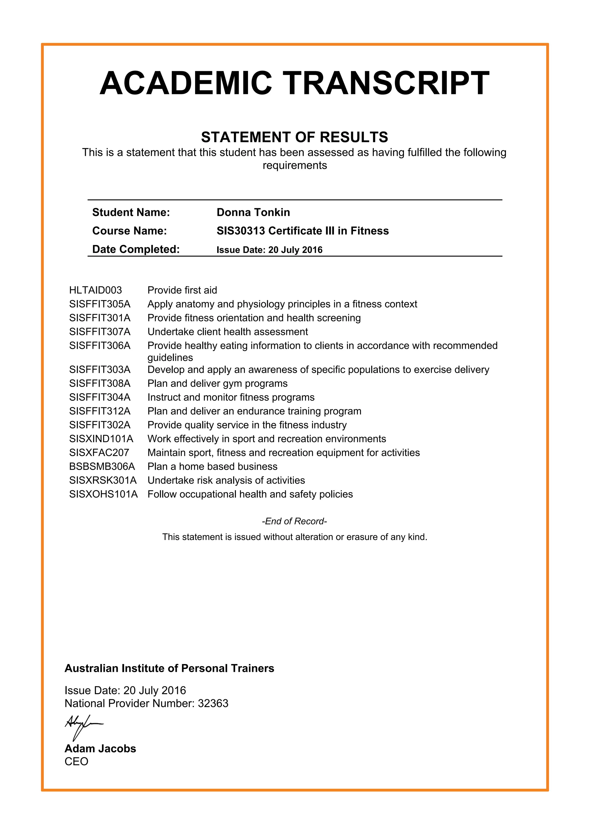 Cert III certificate | PDF