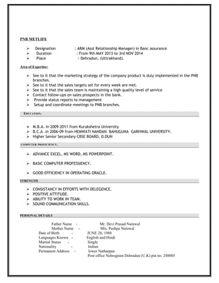 Deepak Nainwal CV | PDF