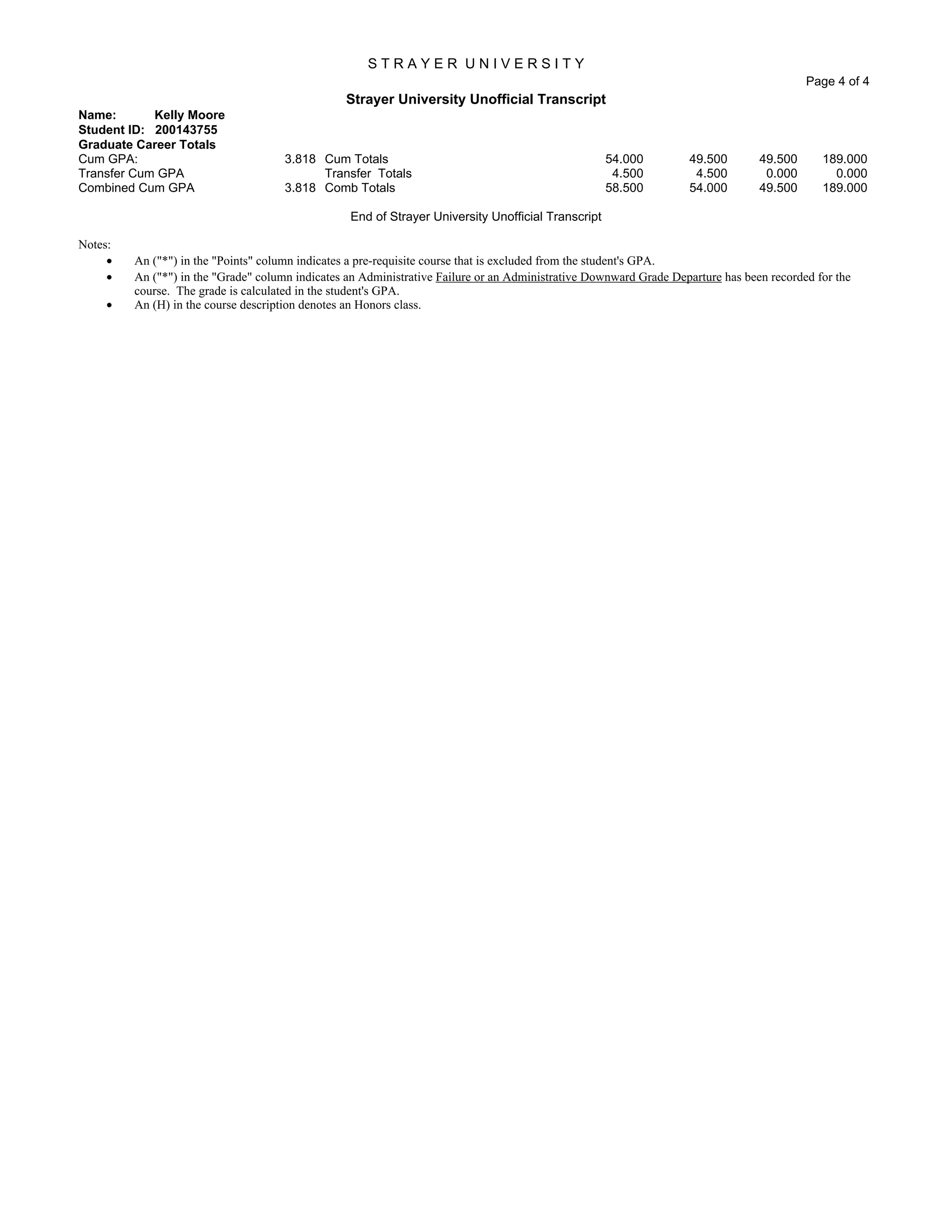 UnofficialTranscript | PDF