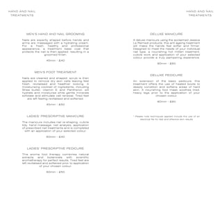 Dunhill Spa barber pricelist | PDF