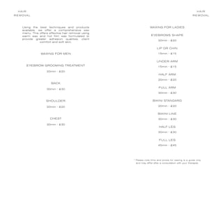 Dunhill Spa barber pricelist | PDF