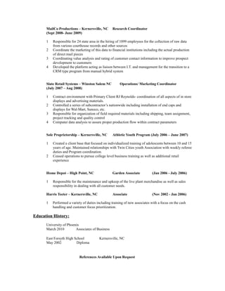 Michaels Resume 2015 Revised v1 | DOC