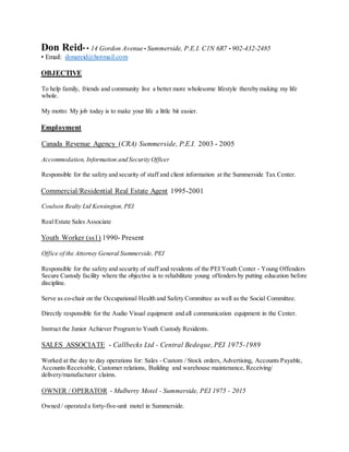 Don Reid Resume | DOCX