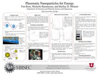 approved final draft Tim Rose Poster Plasmonic Nano-particles for Energy MR | PPT