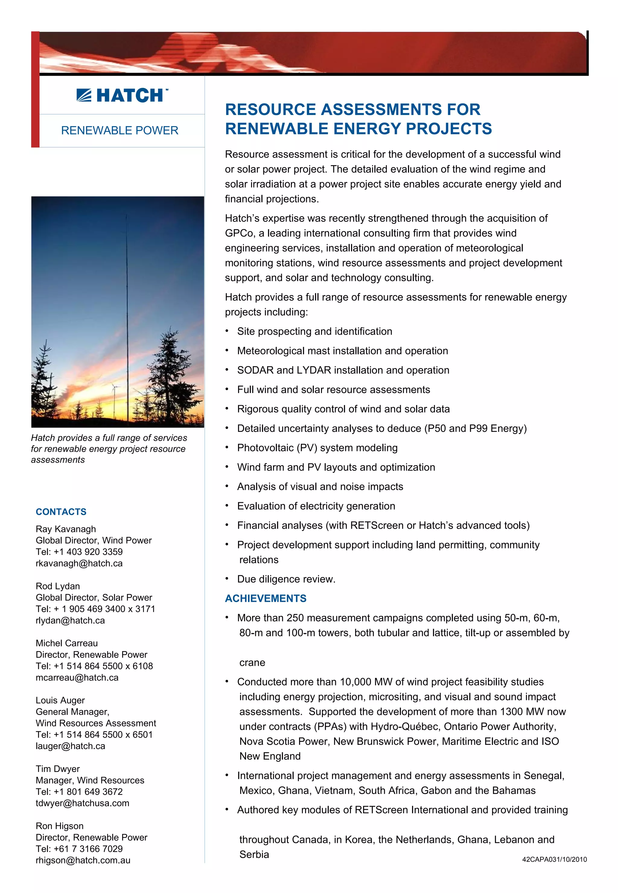 Wind and Solar Resource Assessment | PDF