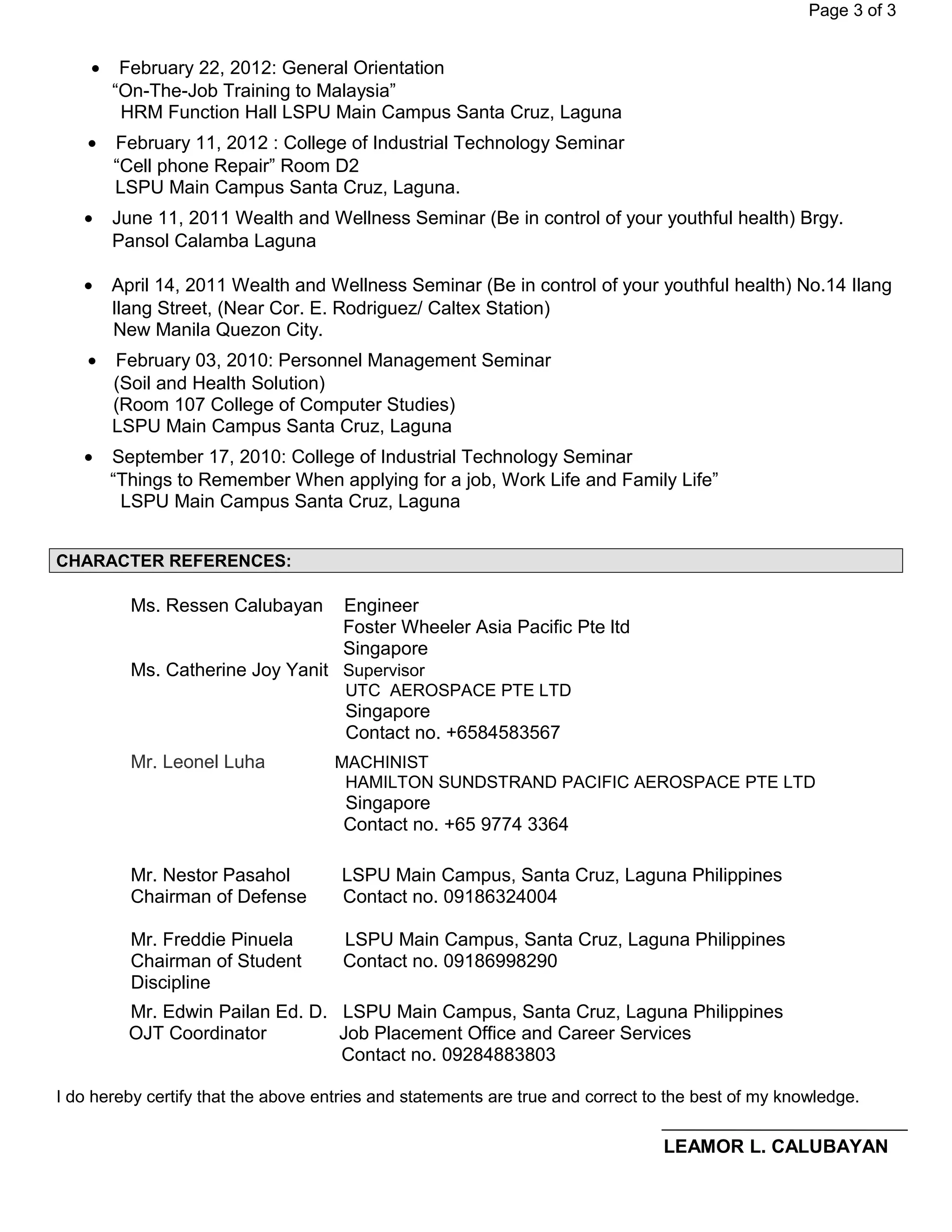 CV CALUBAYAN LEAMOR L. | DOC