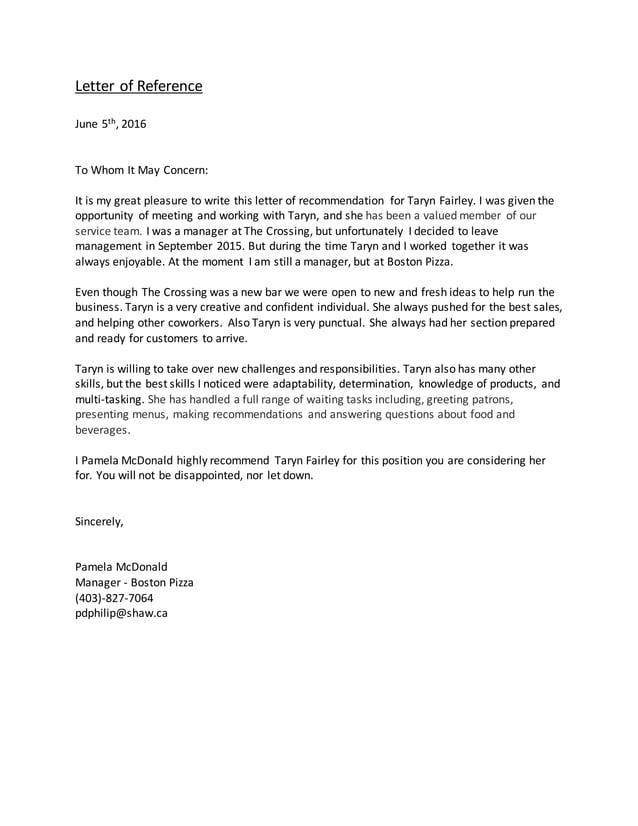 Pam's Reference | DOCX