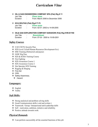 Assistant Driller | DOC | Resume Writing and Advice | Job Search