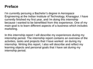 report for internship | PPT