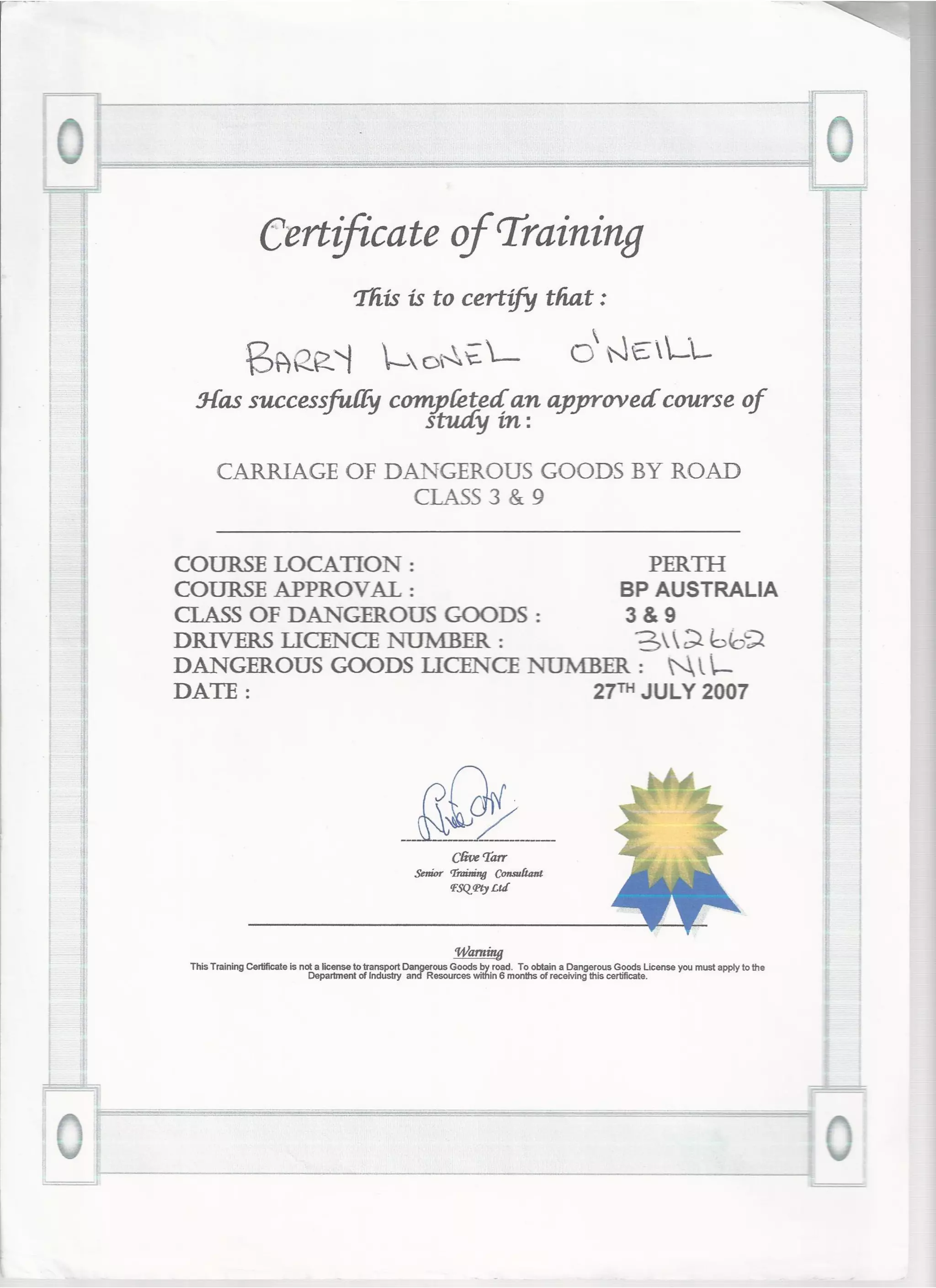 Training for Dangerous Goods Licence | PDF