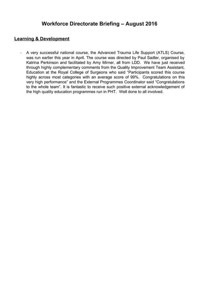 ATLS feedback March 2016 Course | DOC