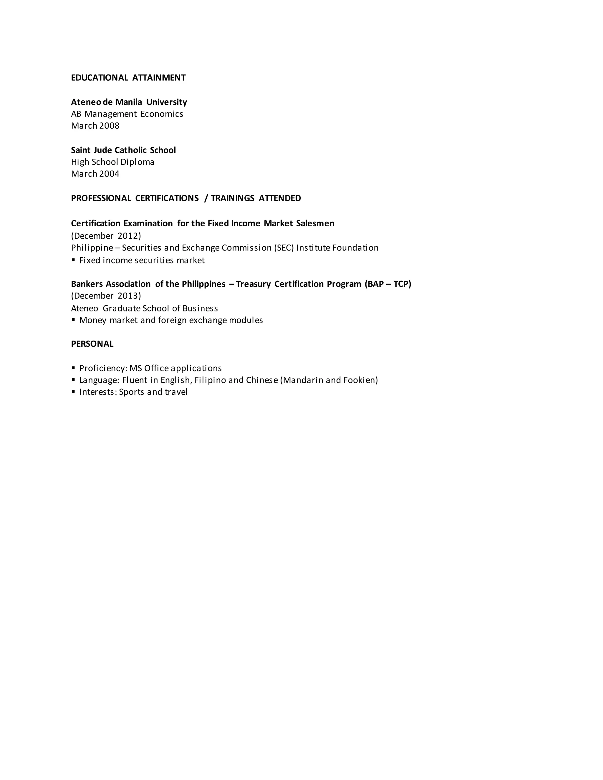 Randy Salonga CV 2015 | PDF