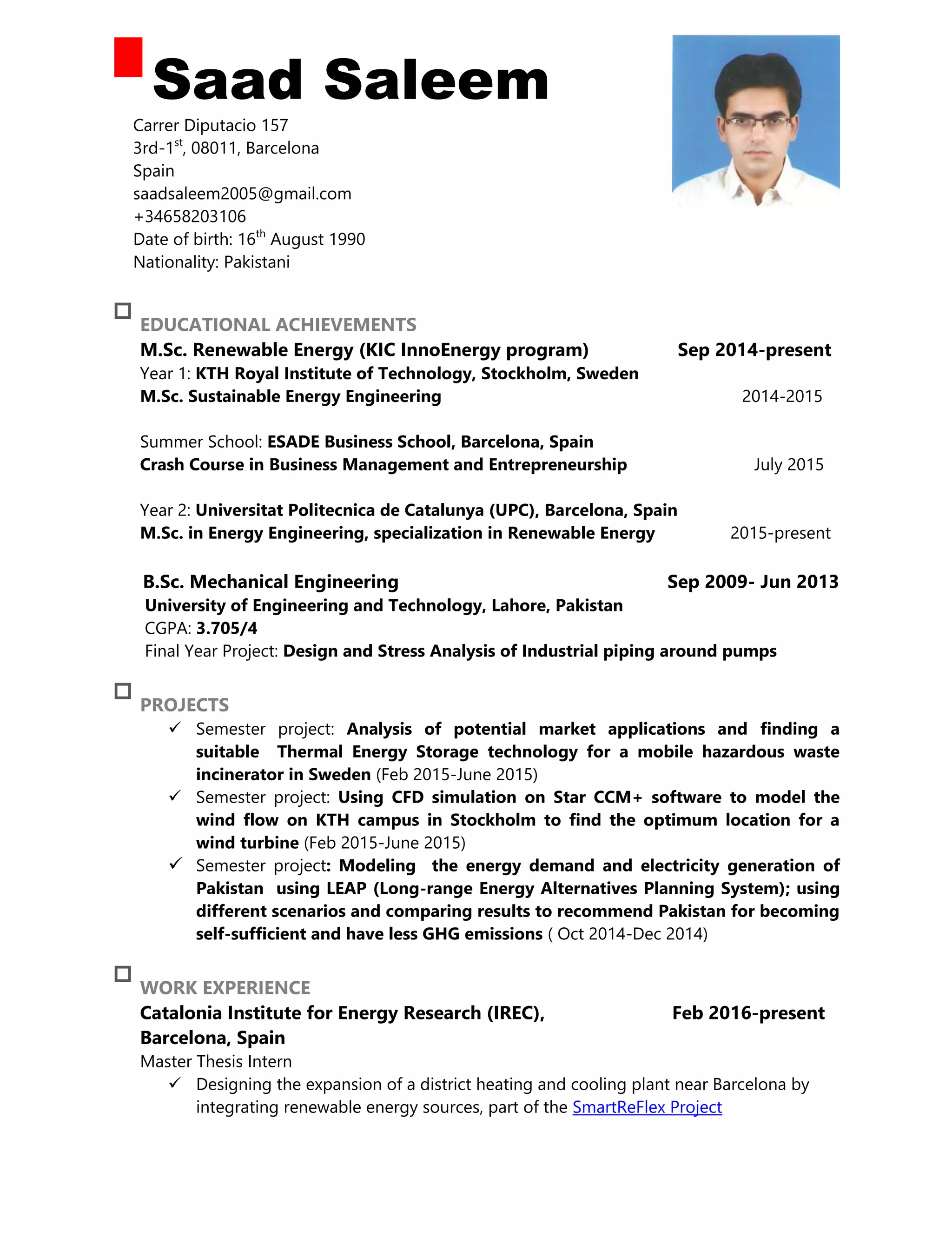 SAAD SALEEM_CV | PDF | Business | Business and Finance