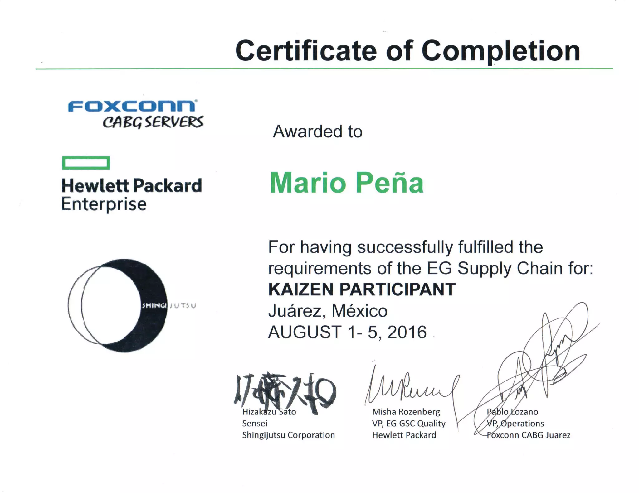 Foxconn CABG + HPE Kaizen Shingijutsu 2016-08 | PDF