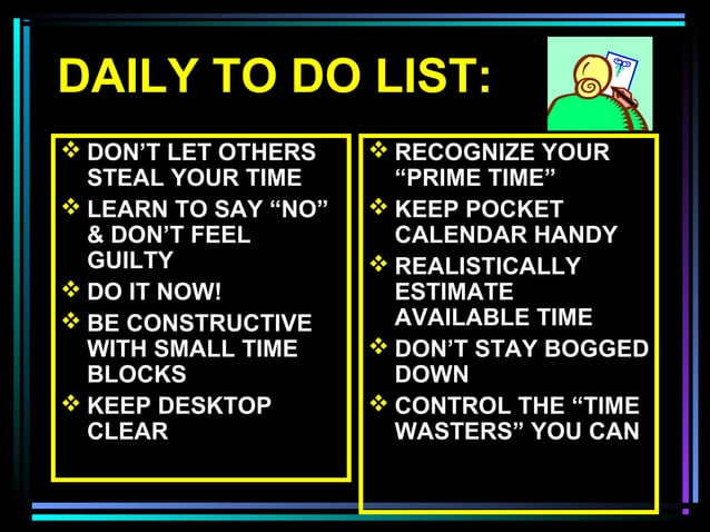 TIME MANAGEMENT & ORGANIZATIONAL SKILLS II | PPT