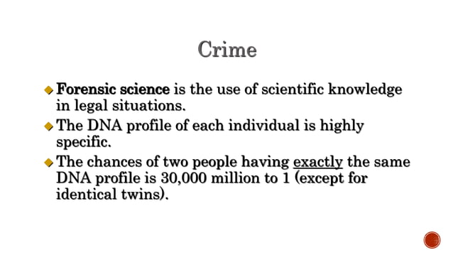 DNA PROFILING FORENSIC MEDICINE, MBBS 3RDYR | PPT