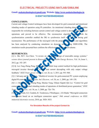 Dynamic modeling of microgrid for grid connected intentional islanding operations (1) | PDF