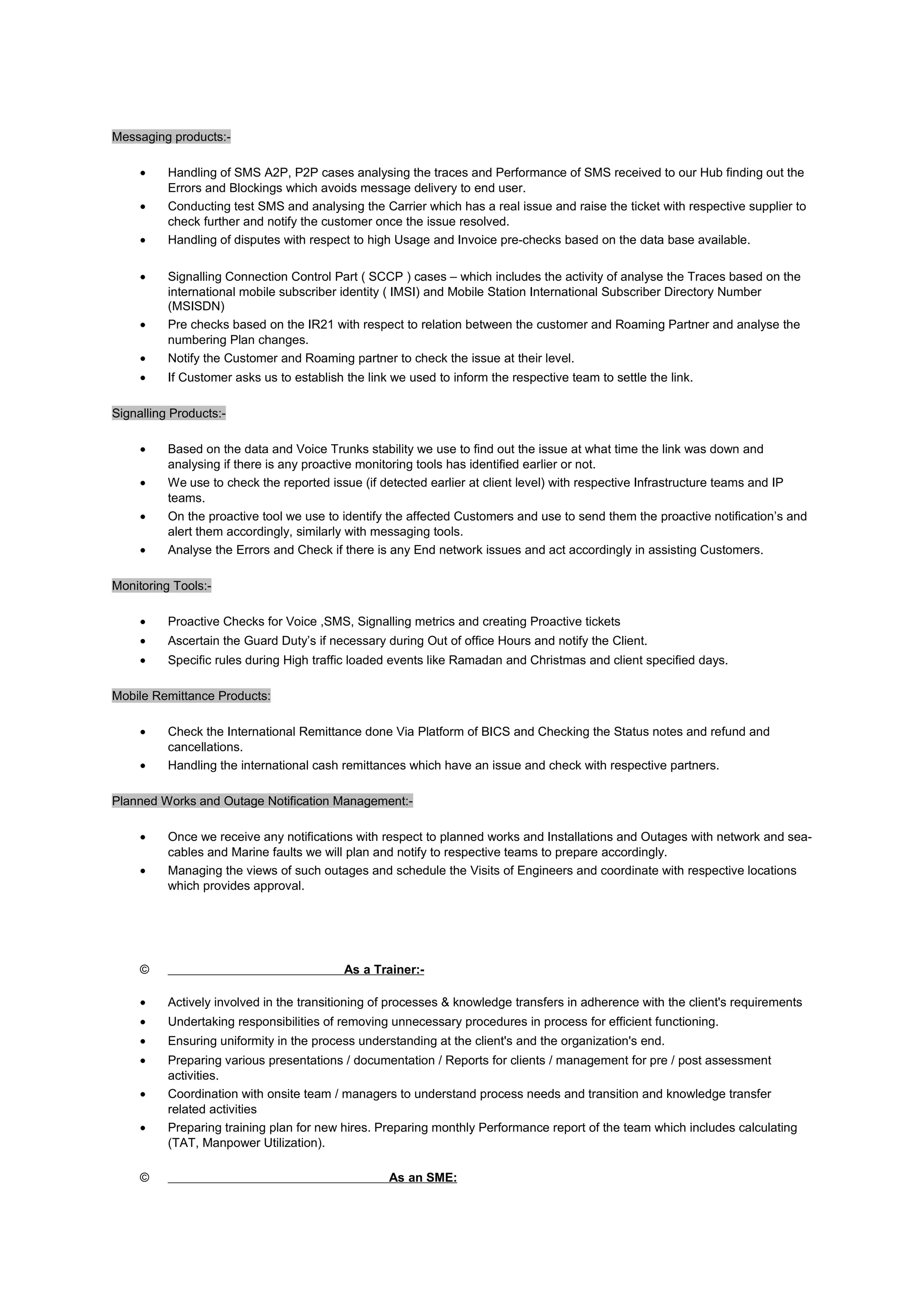 Telecom Resume | DOC
