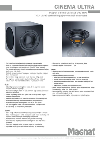 Magnat CInema Ultra with THX Ultra 2 Certification | PDF