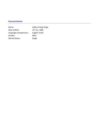 Aditya Pratap Singh_CV | DOC