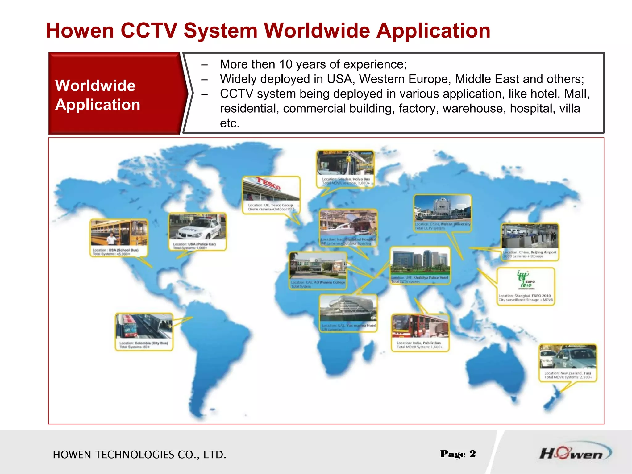 Howen CCTV System worldwide Application-201309 | PPT