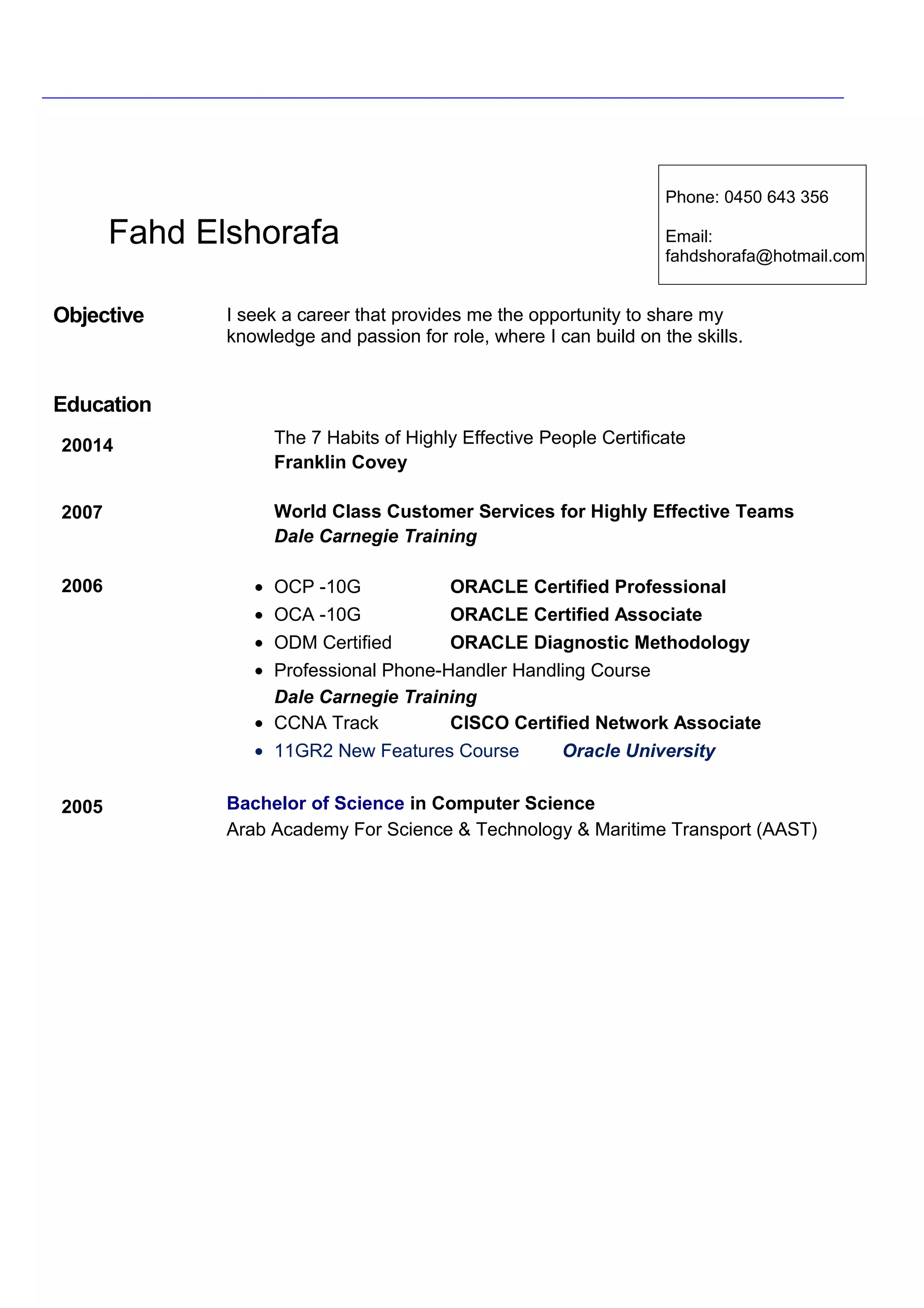 FAHD ELSHORAFA - Resume | PDF