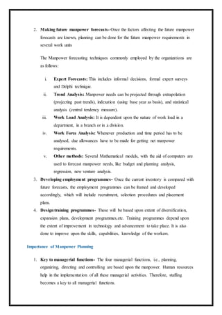 desk project on manpower planing | DOCX