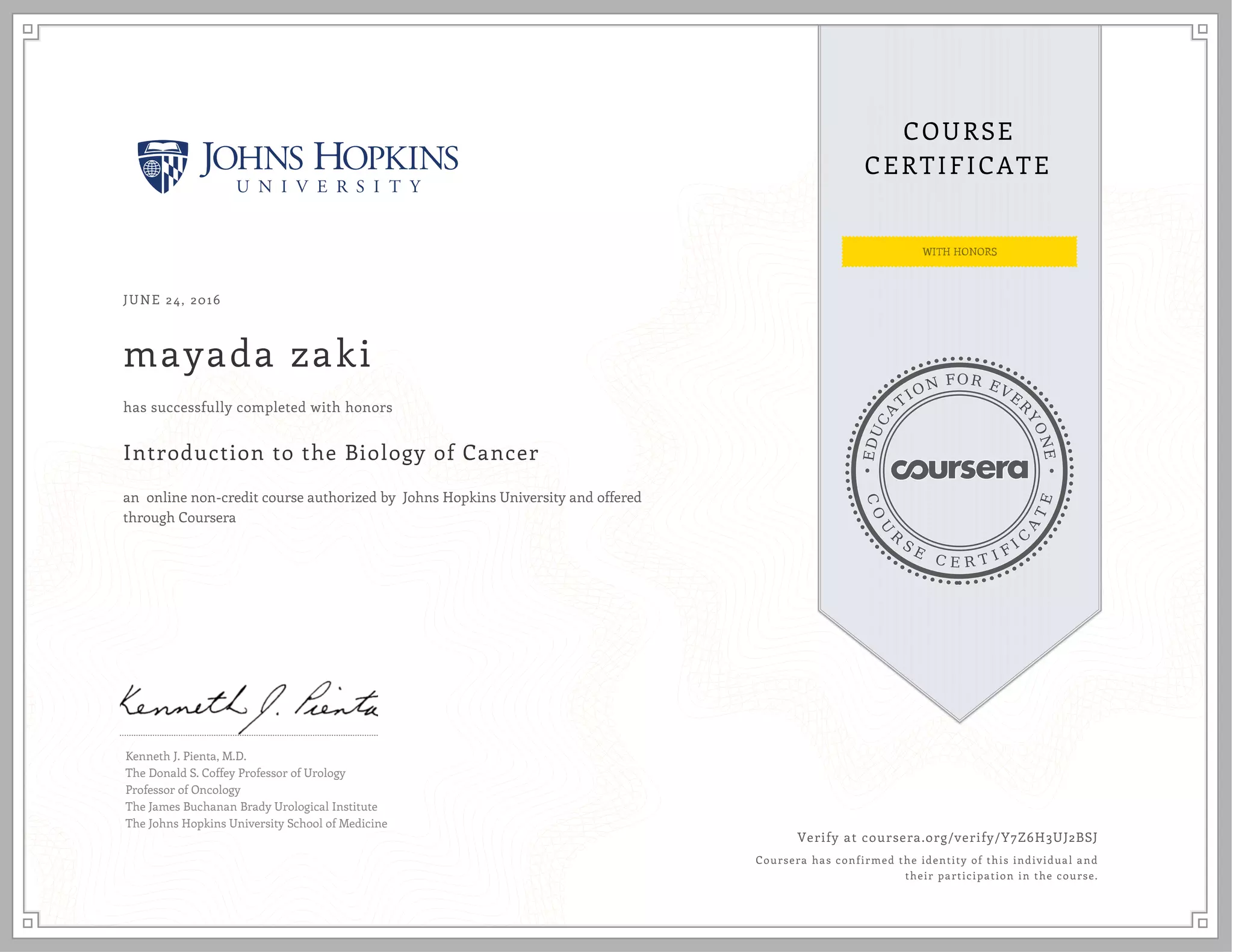 Coursera bioology of cancer johns hopkins | PPT