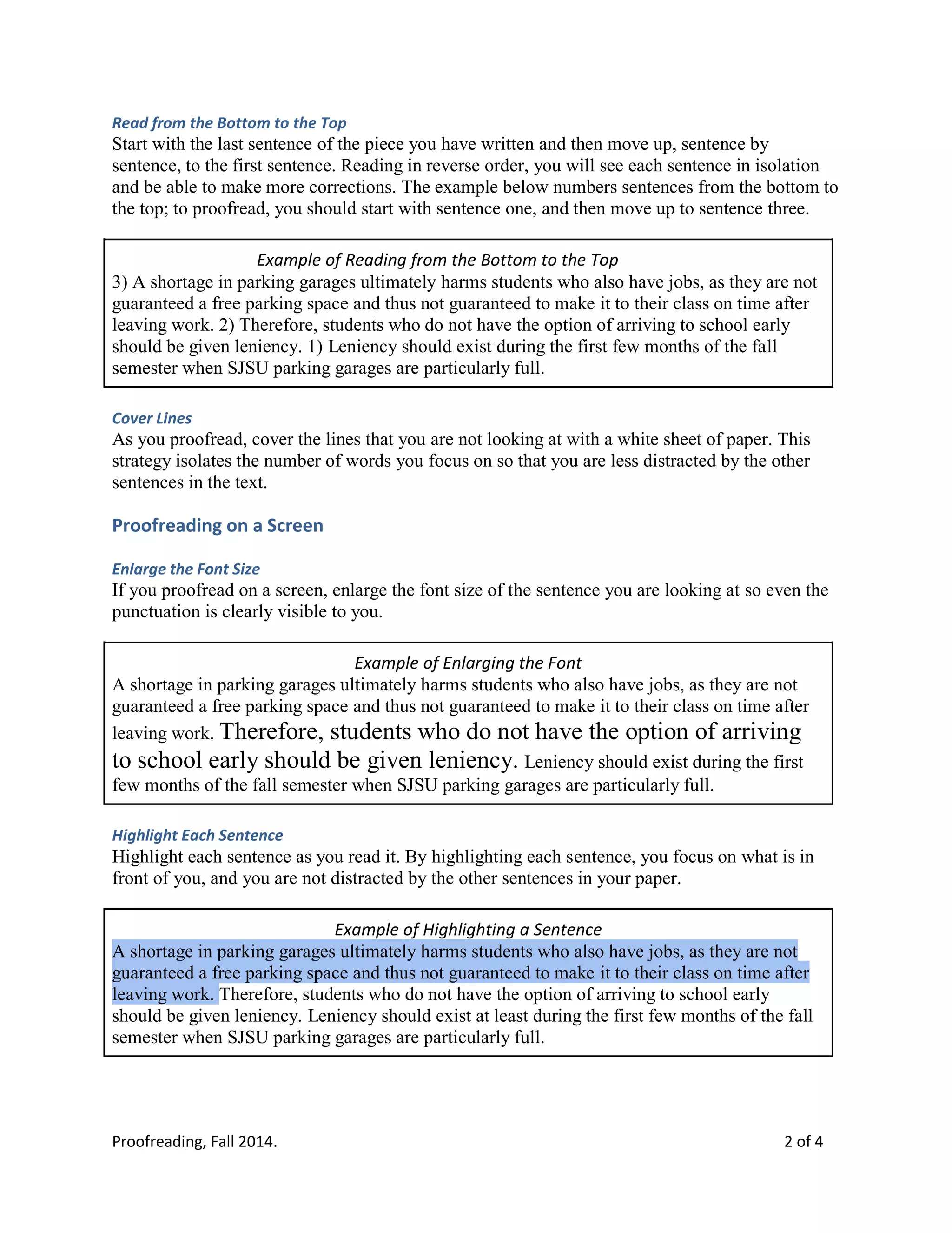 Proofreading Handout | PDF