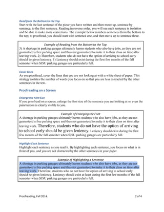 Proofreading Handout | PDF