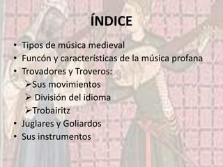 La música profana en la Edad Media | PPTX