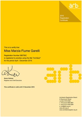 ARB - Certificate of Registration | PDF