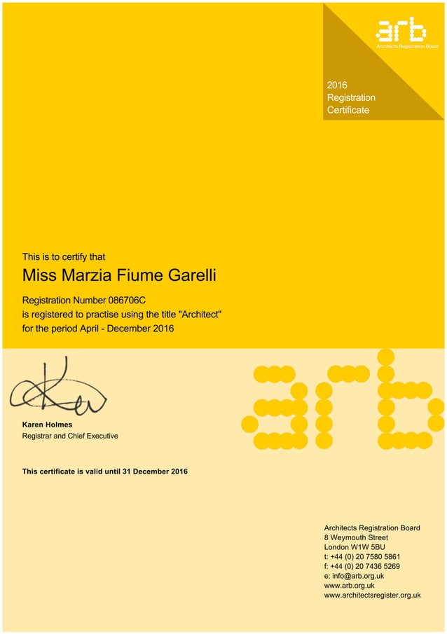 ARB - Certificate of Registration | PDF