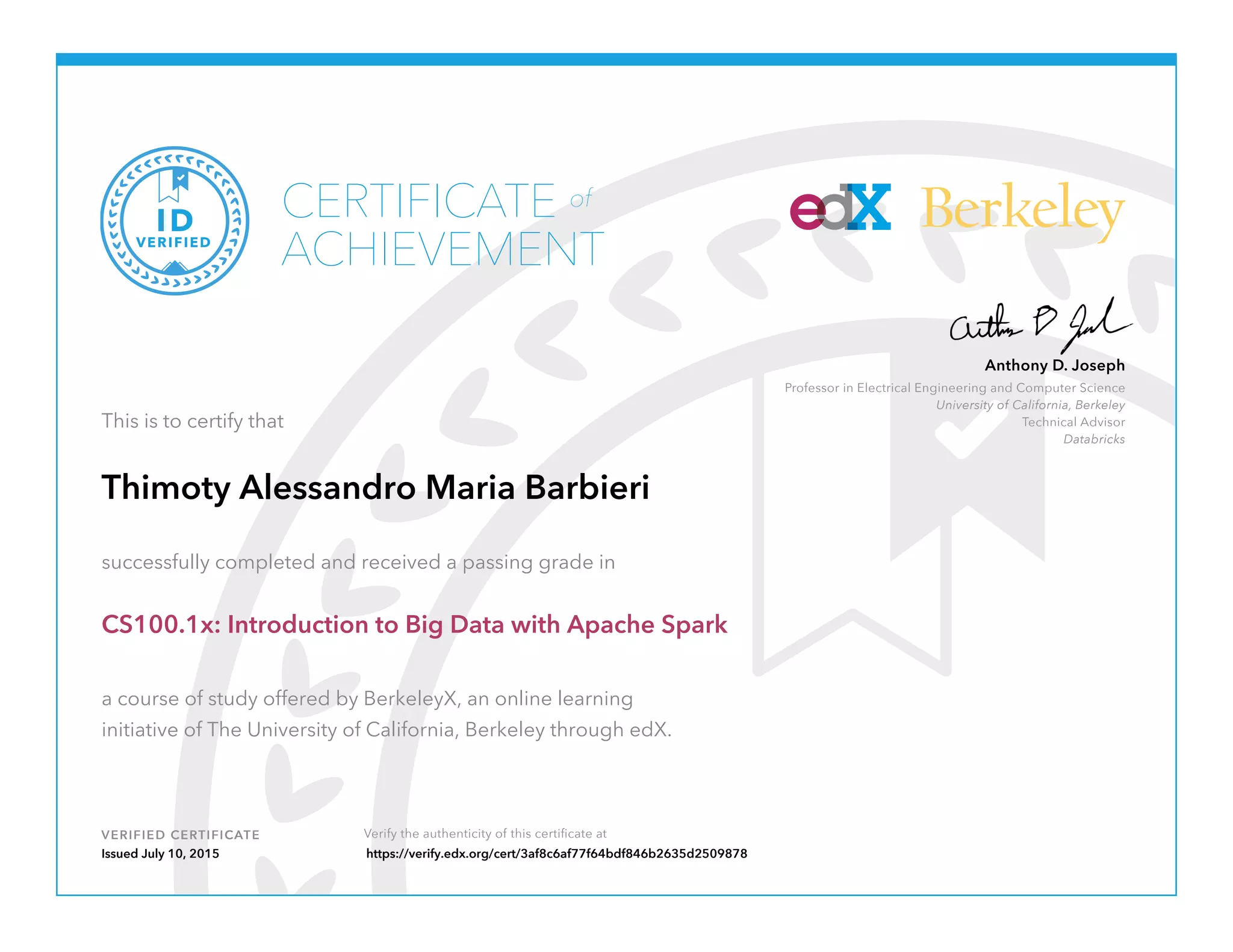 Spark_Certificate | PDF | Technology & Computing