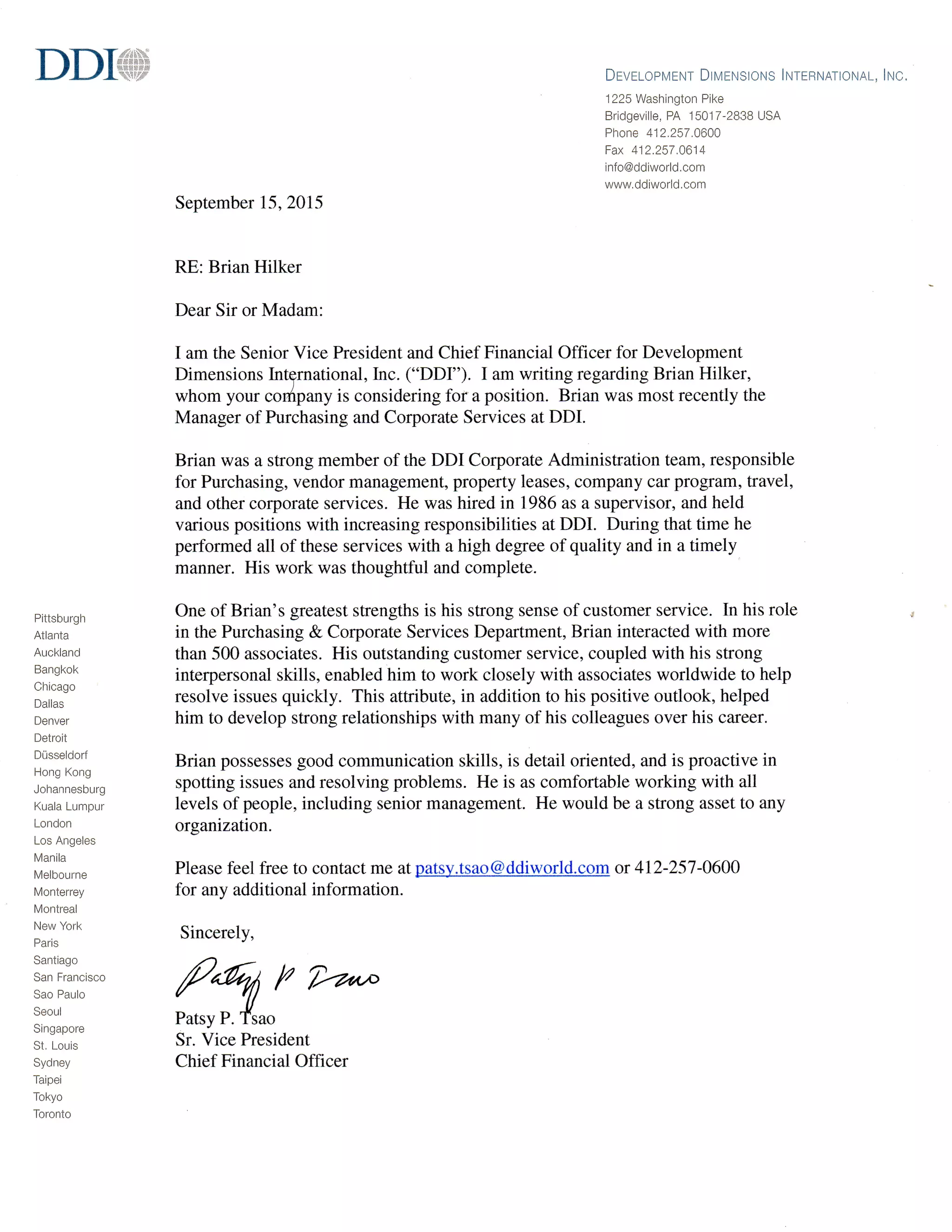 Reference Letter CFO | PDF