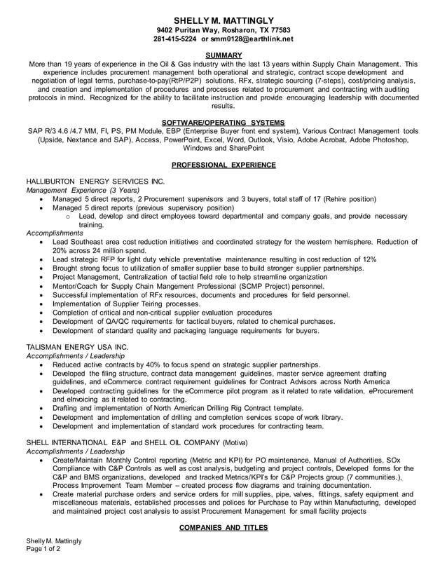 Shelly Mattingly Resume-Rev 081215 | PDF